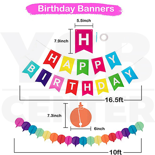 ชุดอุปกรณ์ตกแต่งงานวันเกิด Happy Birthday ป้ายวันเกิด อุปกรณ์งานปาร์ตี้ ...